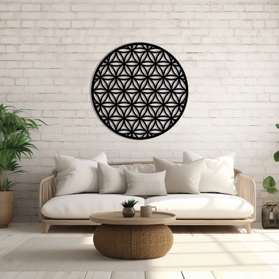 Flower of Life Metal Wall Art , Bedroom and Livingroom Wall Decor ...
