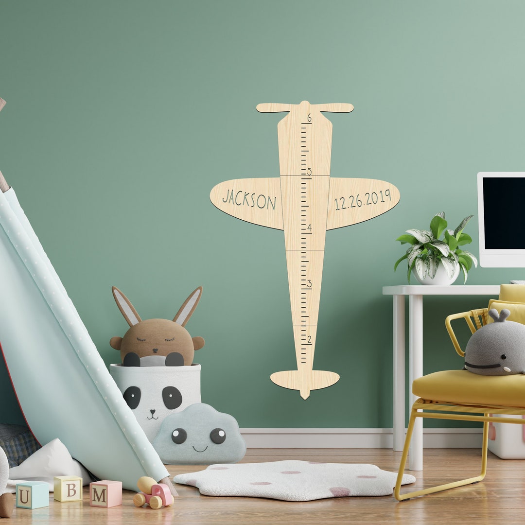 Personalized Ruler Aircraft Growth Chart Wooden Plane Growth - Etsy