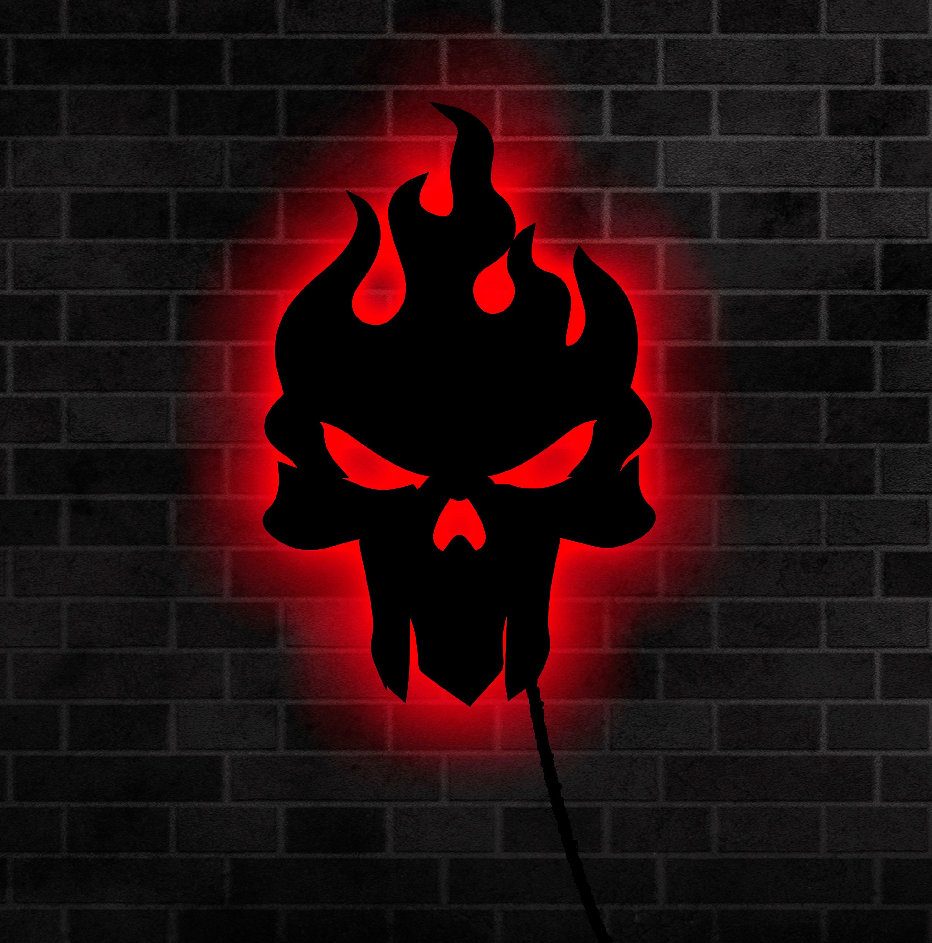 Skull Led Neon Sign Wall Decor, Custom Led Sign, Skull Decor for Game ...