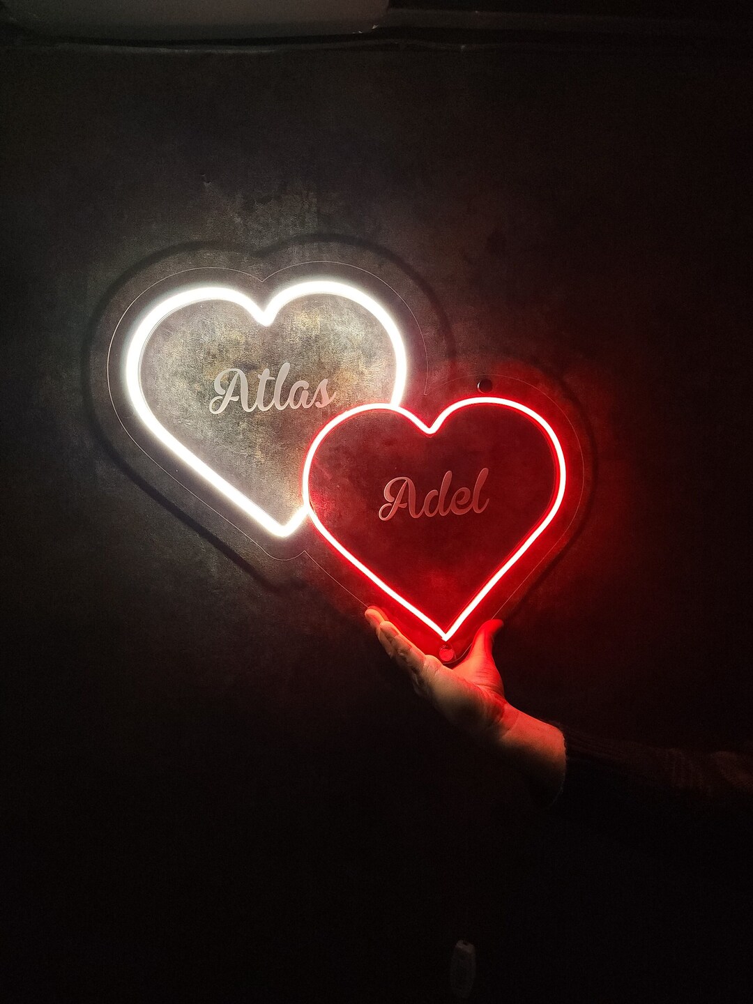 Sweethearts Neon Sign, Custom Neon Sign, Personalized Hearts Neon Sign ...
