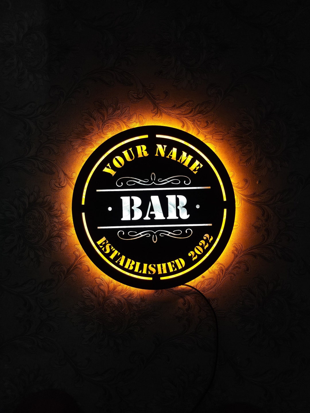 Personalized Bar LED Wall Art Sign Light up Bar Sign Multi Colors ...