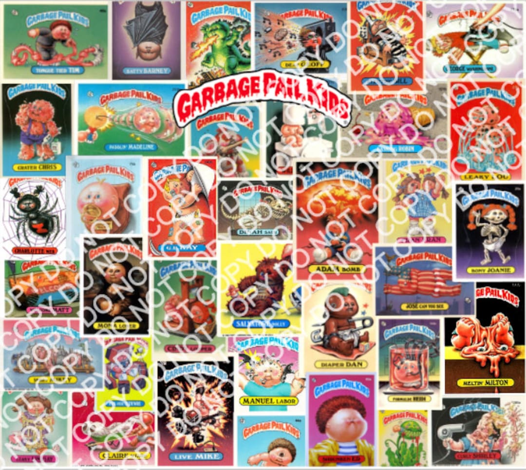 Digital File GPK Garbage Pail Kids Tumbler Wrap Straight and Taper PNG ...