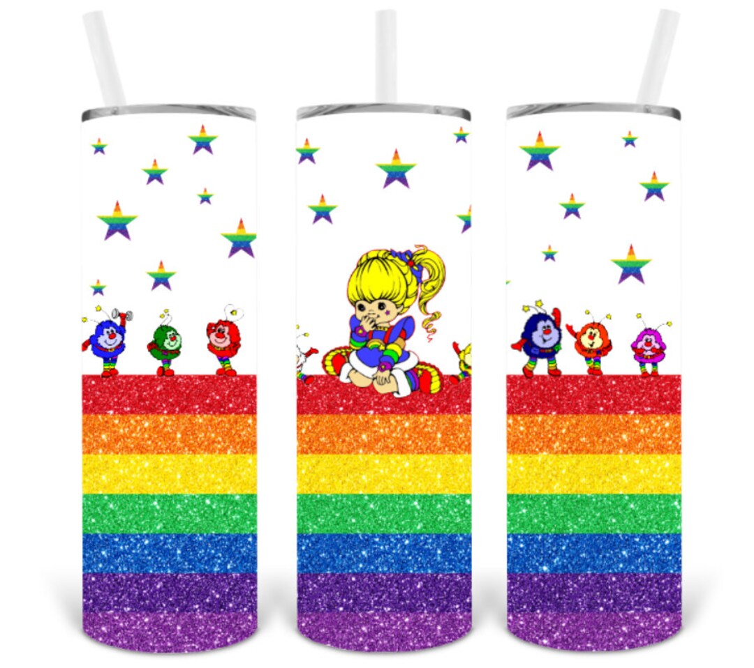 Digital File Rainbow Brite Glitter Tumbler Wrap Straight and Taper PNG ...