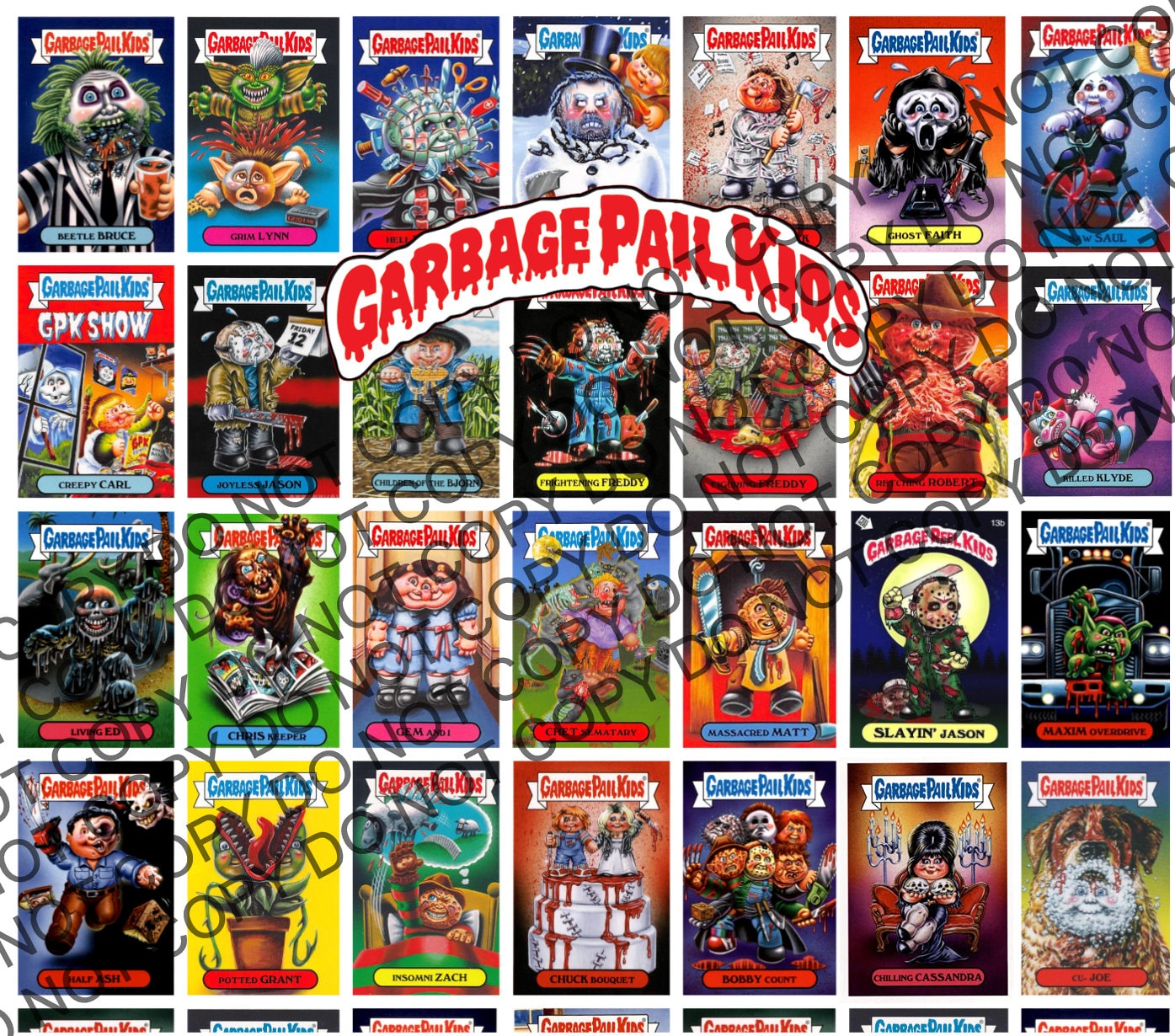 Digital File HORROR GPK Garbage Pail Kids Tumbler Wrap Straight and ...