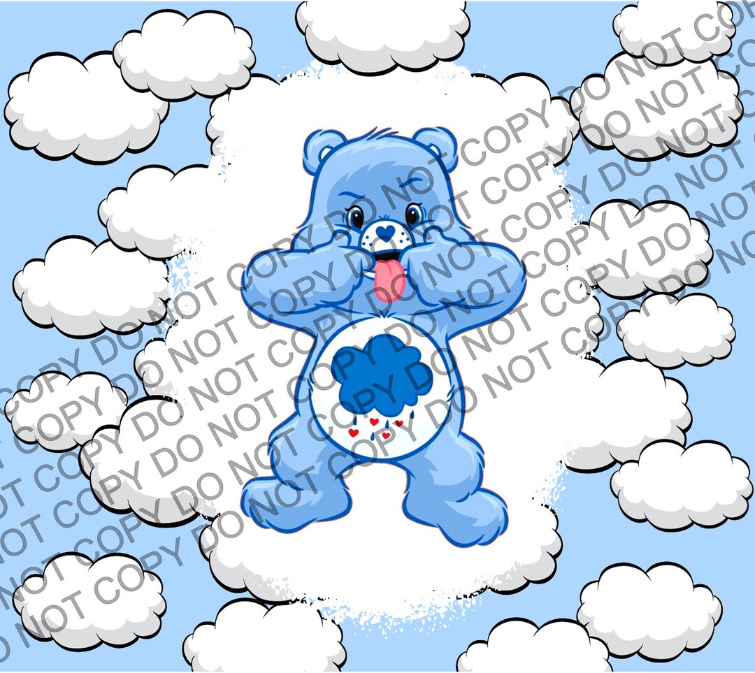 Digital File Grumpy Bear Tumbler Wrap Straight PNG - Etsy