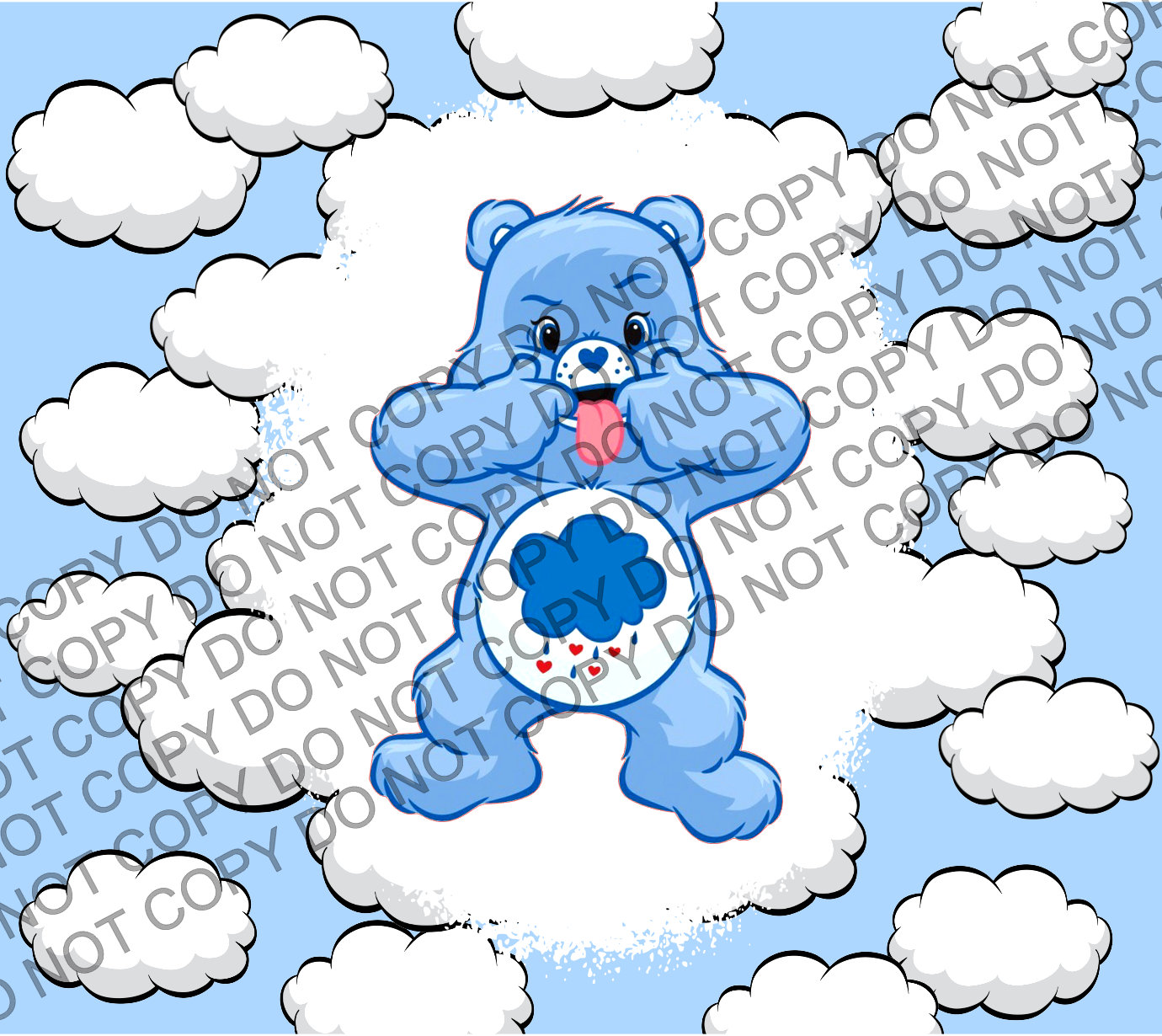 Digital File Grumpy Bear Tumbler Wrap Straight PNG - Etsy