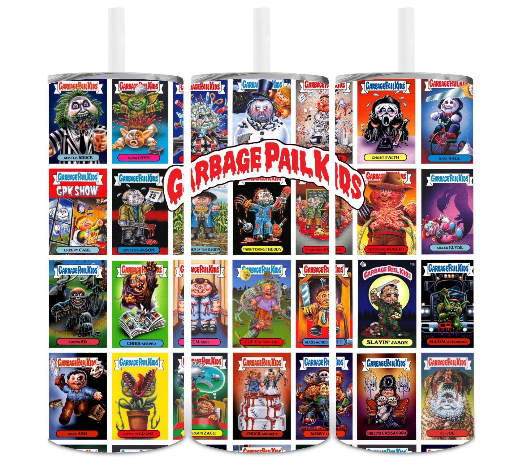Digital File HORROR GPK Garbage Pail Kids Tumbler Wrap Straight and ...