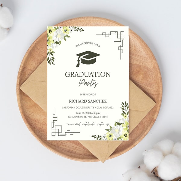 Graduation Invitation With Rsvp Card - Etsy