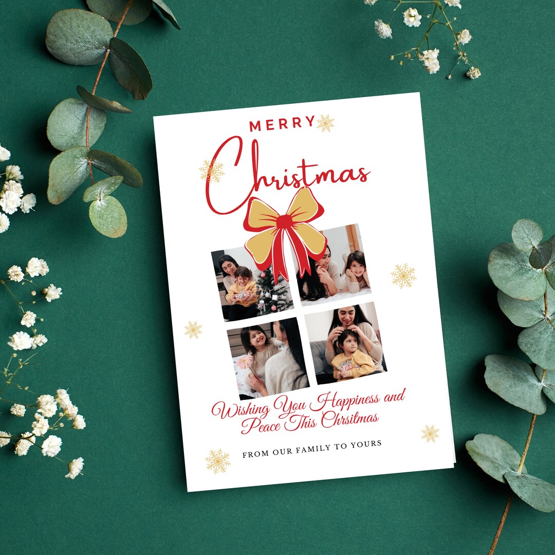 CANVA Christmas Card Template 5x7, DIY Photo Card Template, Holiday ...