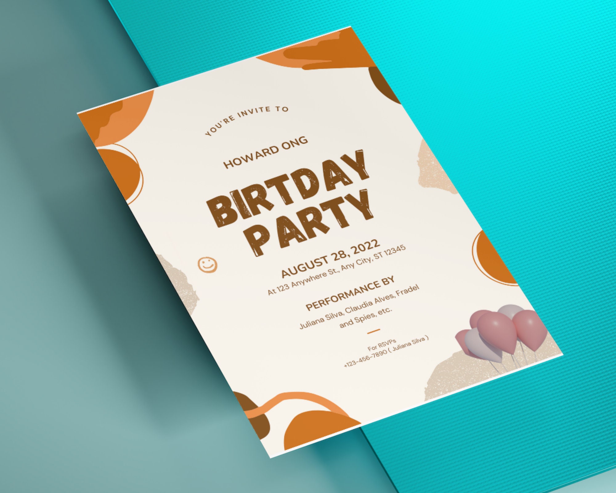 Editable Birthday Invitation Template Invitation Modern - Etsy