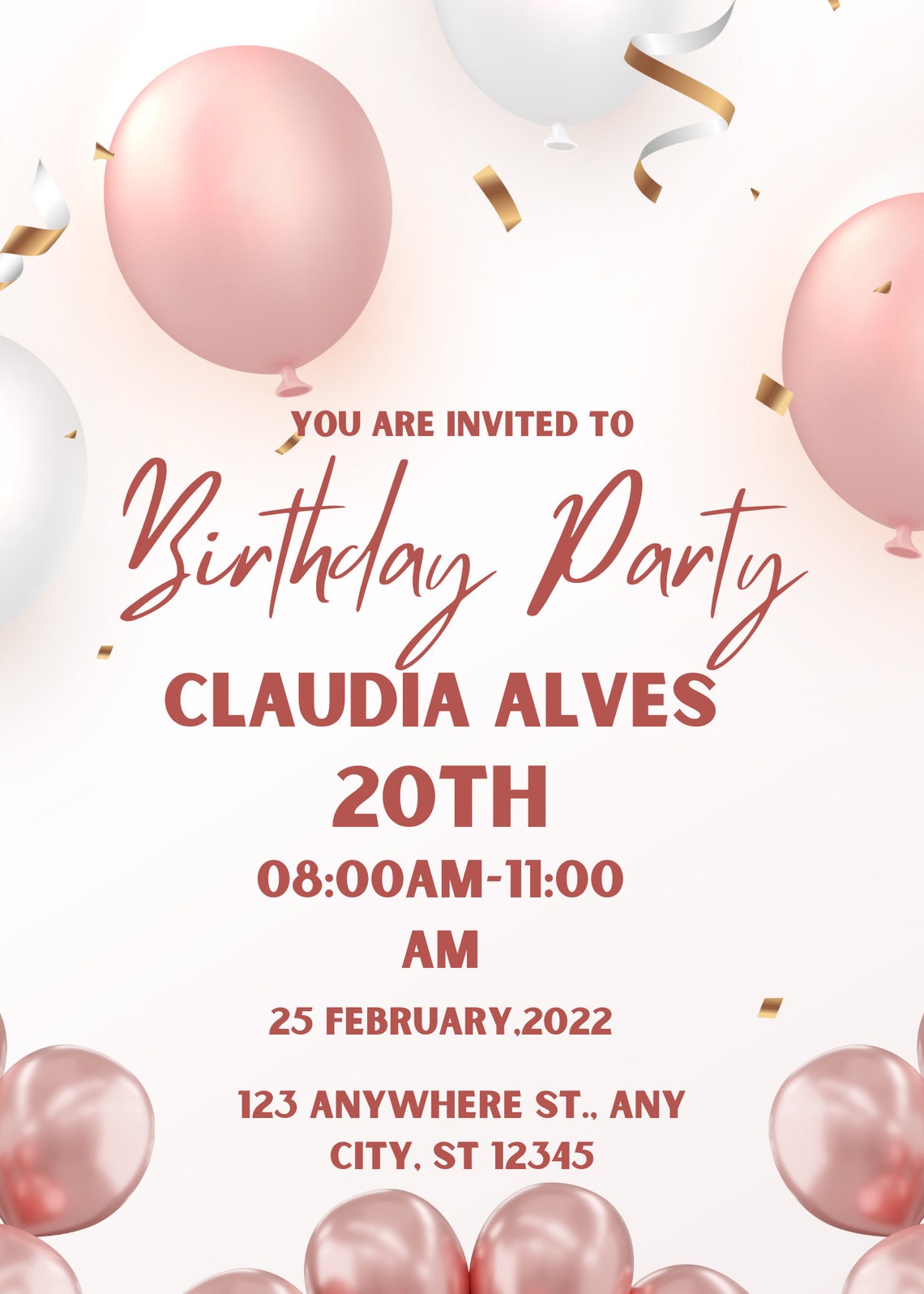 Editable Birthday Invitation, Template Invitation, Modern Birthday ...