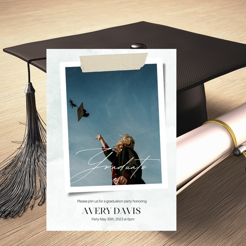 Editable Graduation Party Invitation Template With Photos for - Etsy