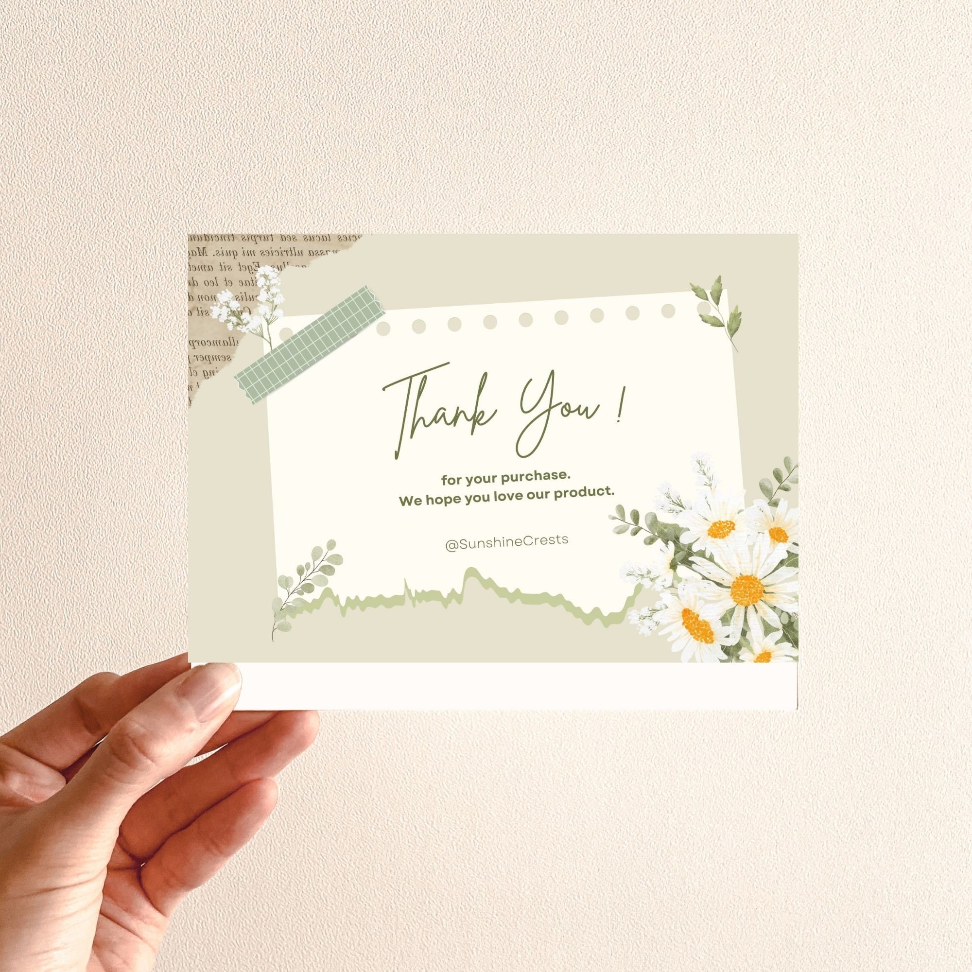 Thank You Card Printable Card PDF PNG Instant Download 14x10 Horizontal ...