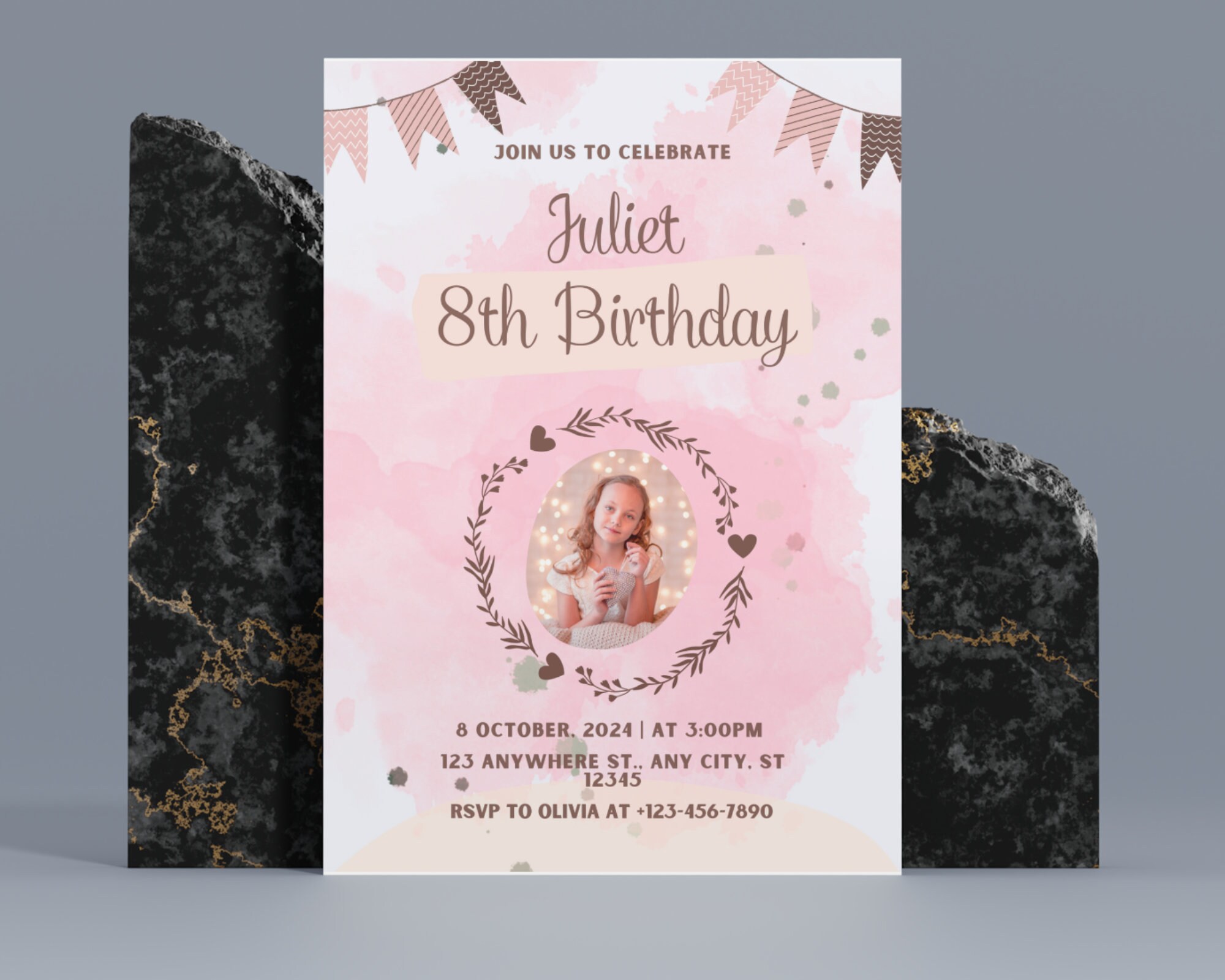 Editable Birthday Invitation, Template Invitation, Modern Birthday ...