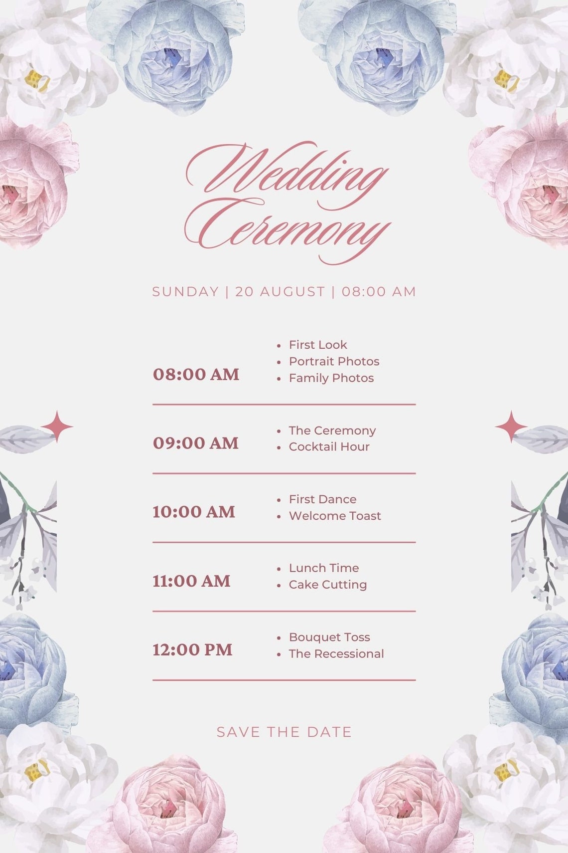 Floral Wedding Invitations Set Template Instant Download - Etsy