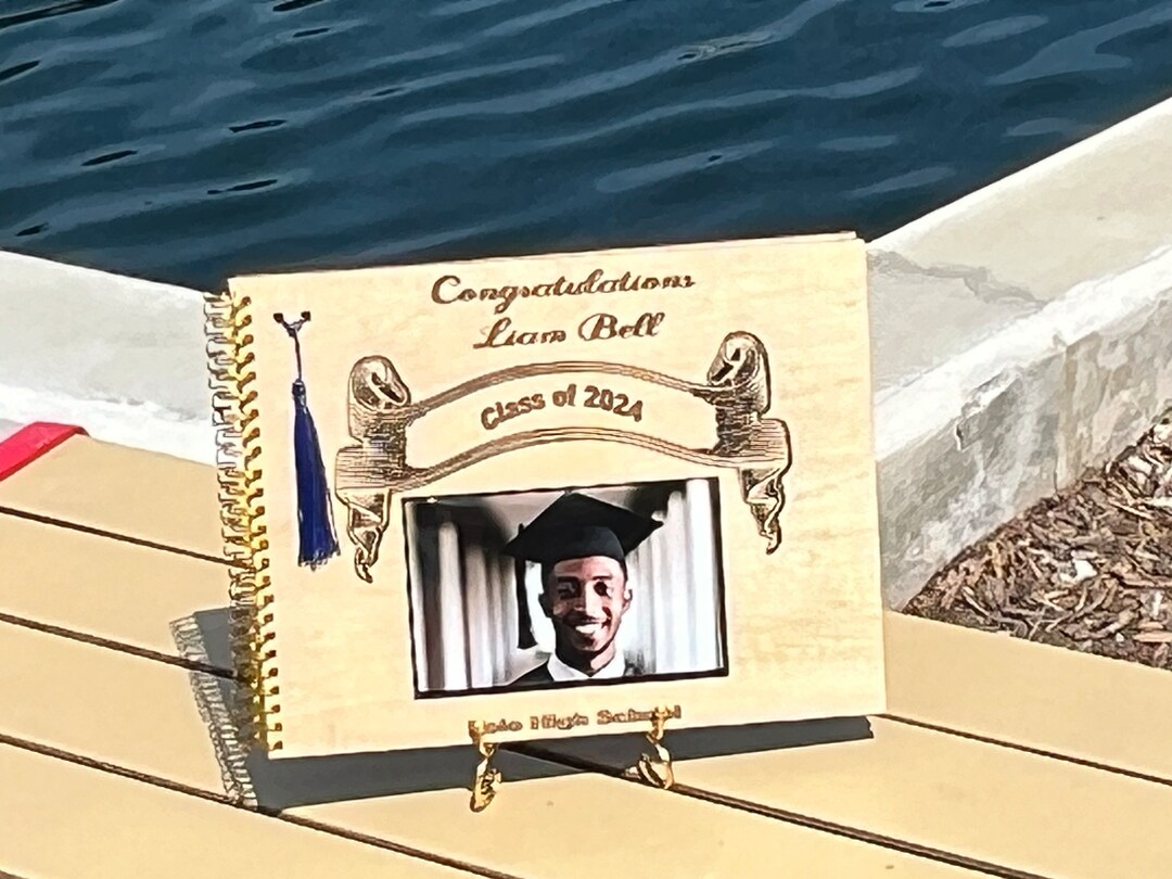 Graduation Wooden Guest Book Personalized Engraved - Etsy
