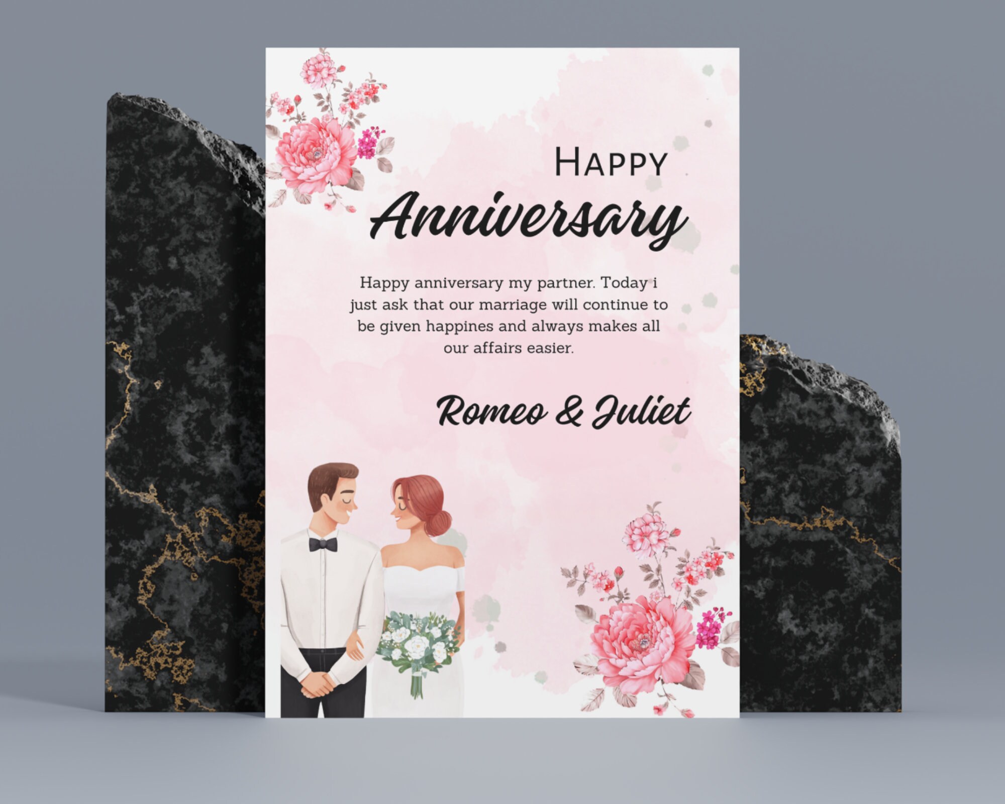 Printable Wedding Anniversary Template Printable Editable - Etsy