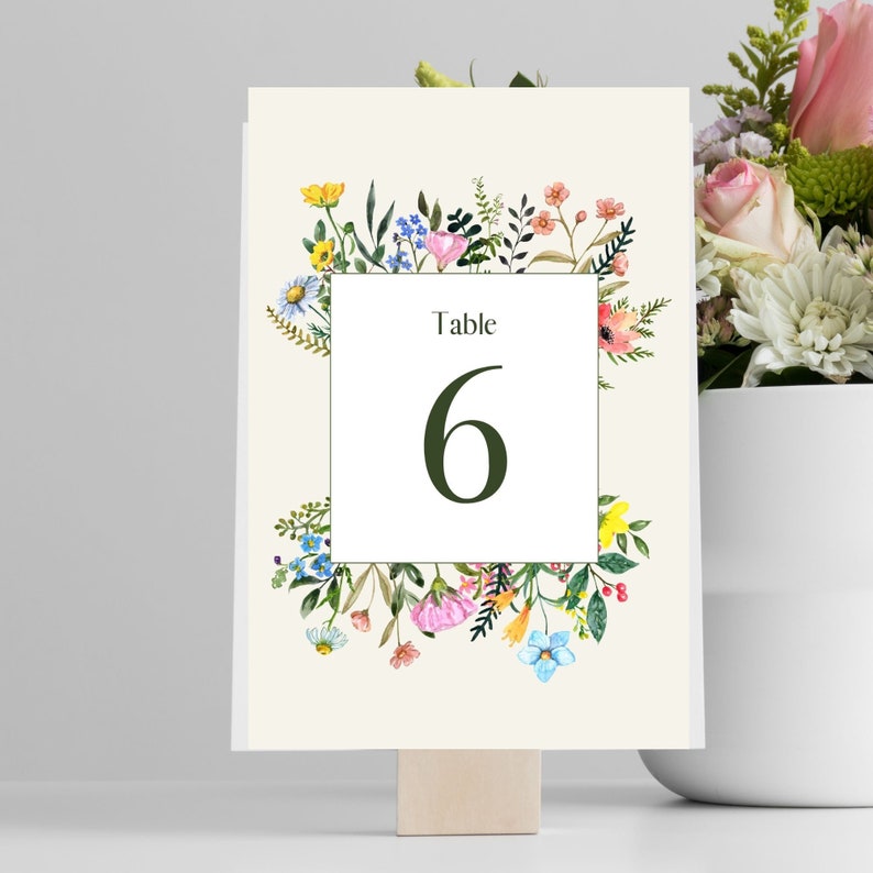 Wedding Table Numbers, Printable Table Number Cards Template, Editable ...