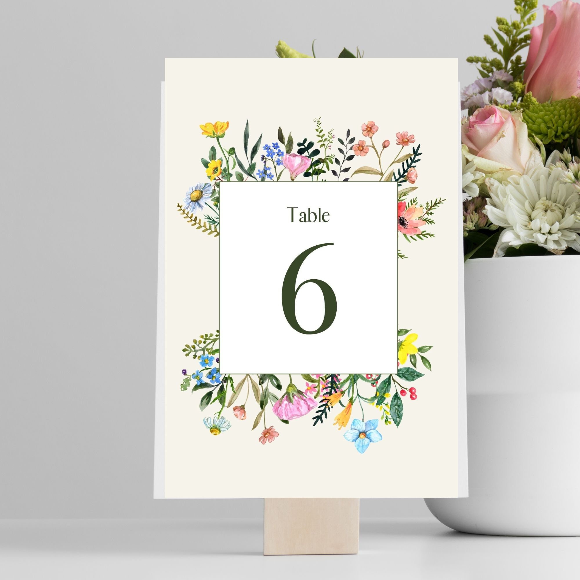 Wedding Table Numbers Printable Table Number Cards Template - Etsy