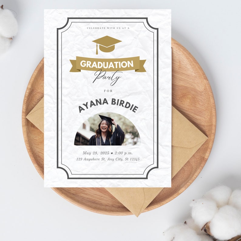 Editable Graduation Party Invitation Template With Photos for - Etsy