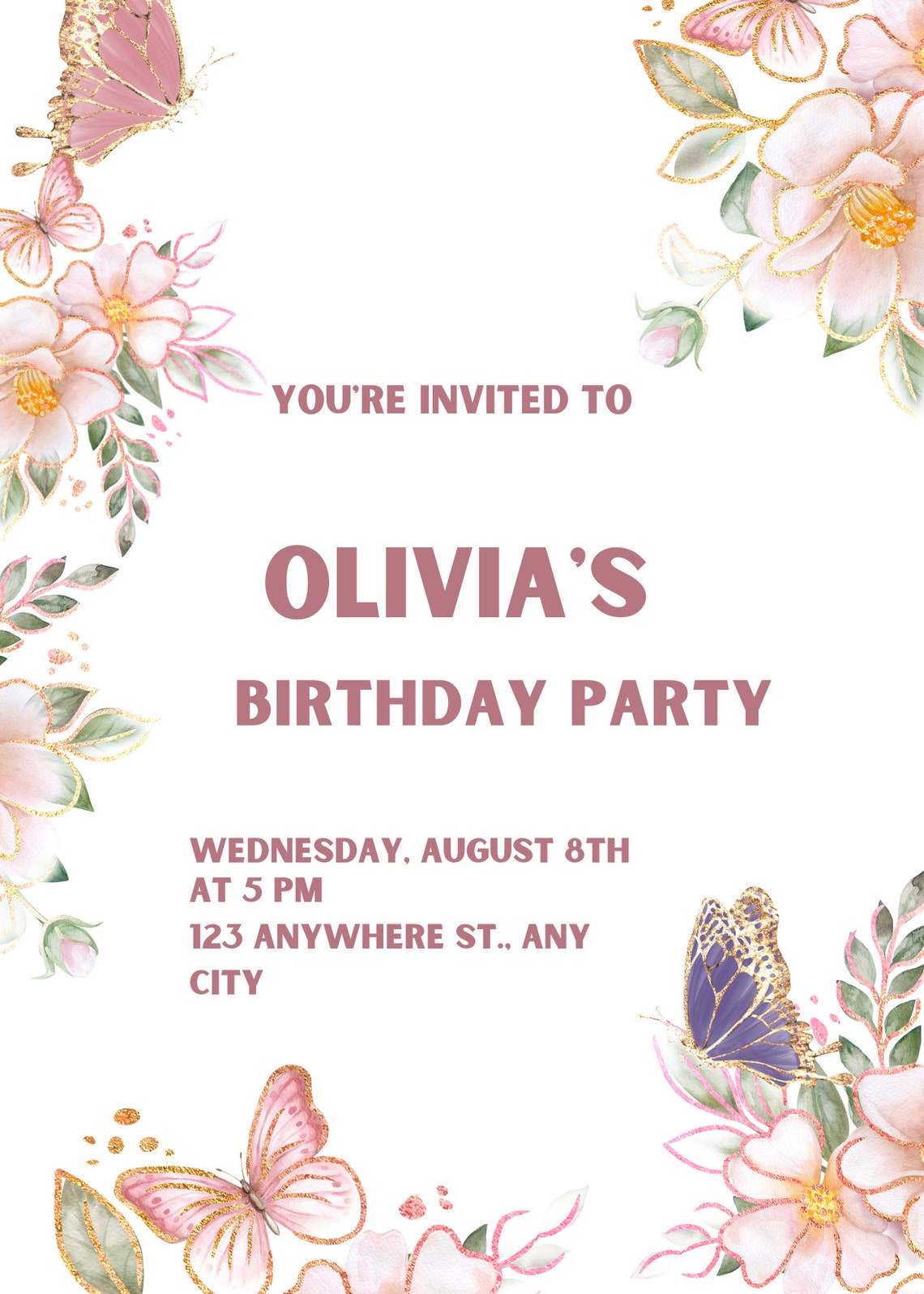 Editable Birthday Invitation, Template Invitation, Modern Birthday ...