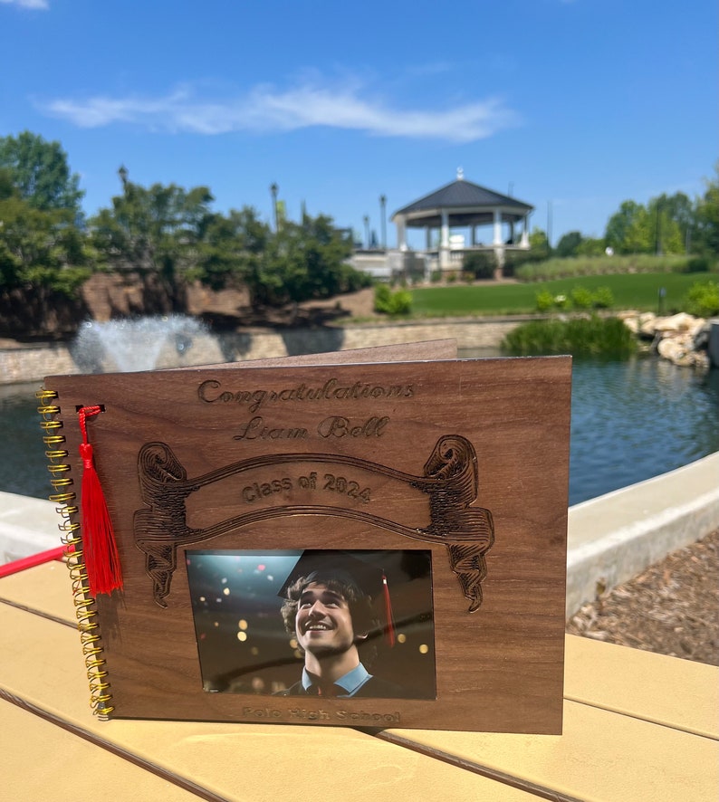 Graduation Wooden Guest Book Personalized Engraved - Etsy