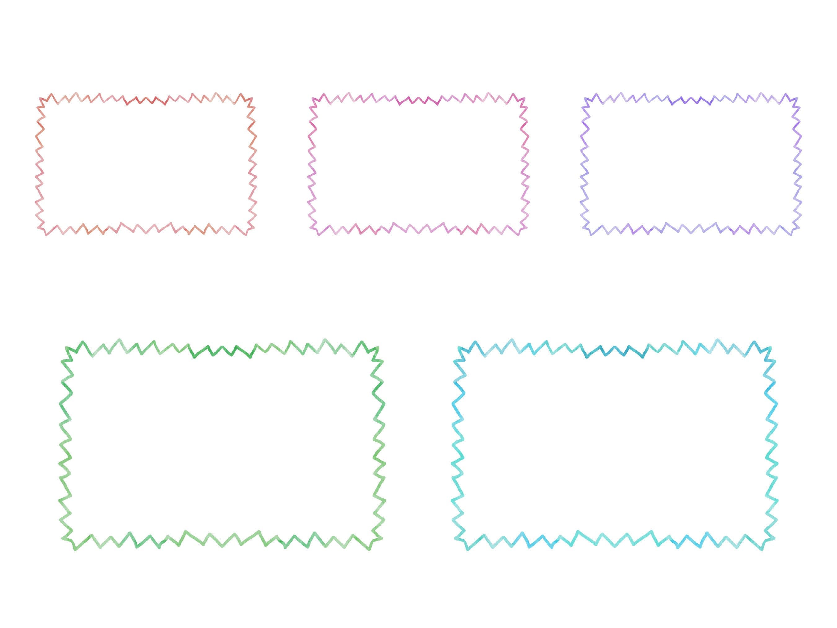 Watercolor Rainbow Border Clip Art Frames Printable - Etsy