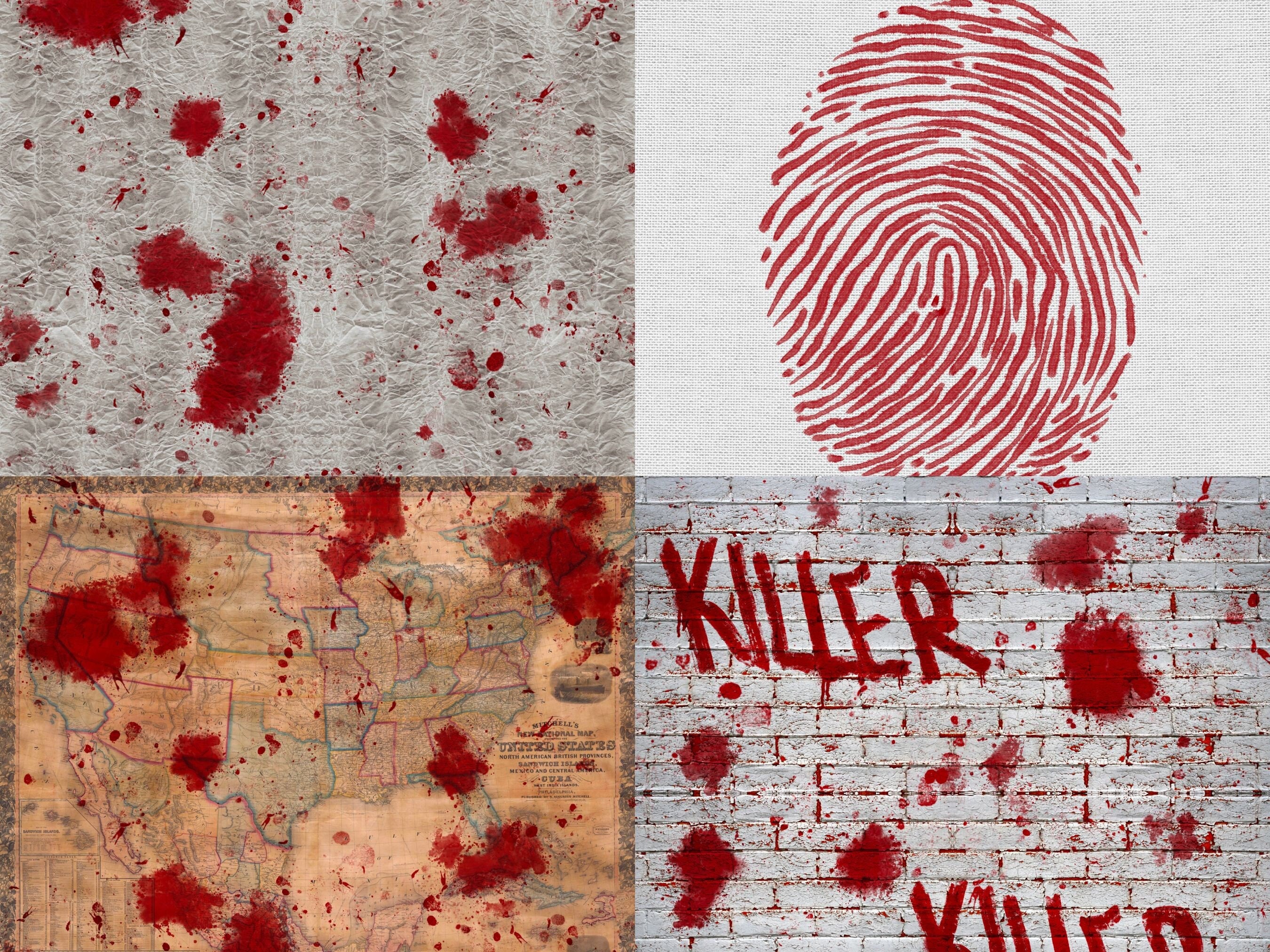 Bloody Digital Papers Halloween Paper Pack Horror Thriller - Etsy