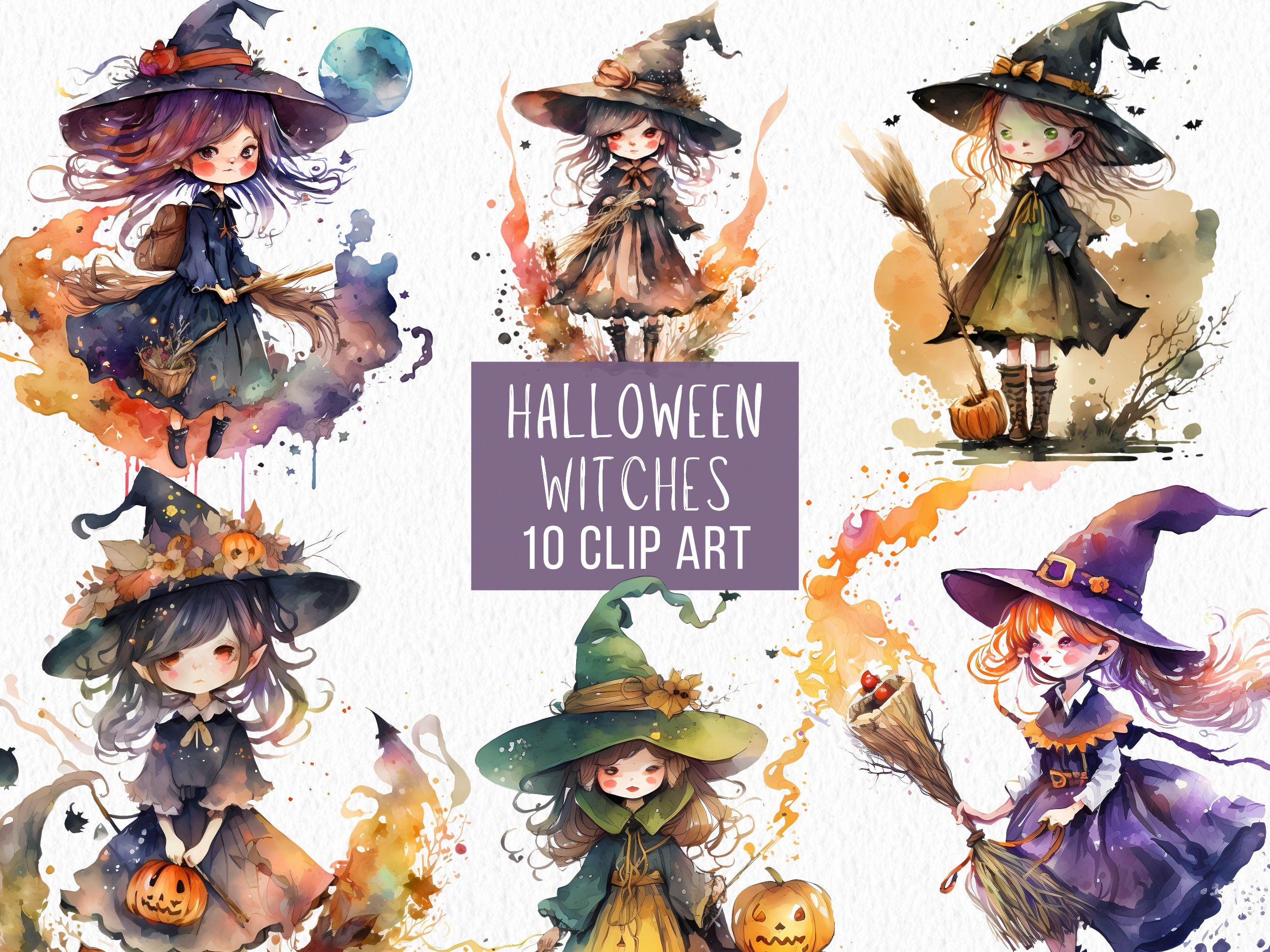 Halloween Witch Clipart Witchy Png Dark Magic Clip Art - Etsy