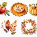 Thanksgiving Watercolor Clipart Fall Clipart Bundle Pumpkin - Etsy