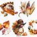 Thanksgiving Watercolor Clipart Fall Clipart Bundle Pumpkin - Etsy