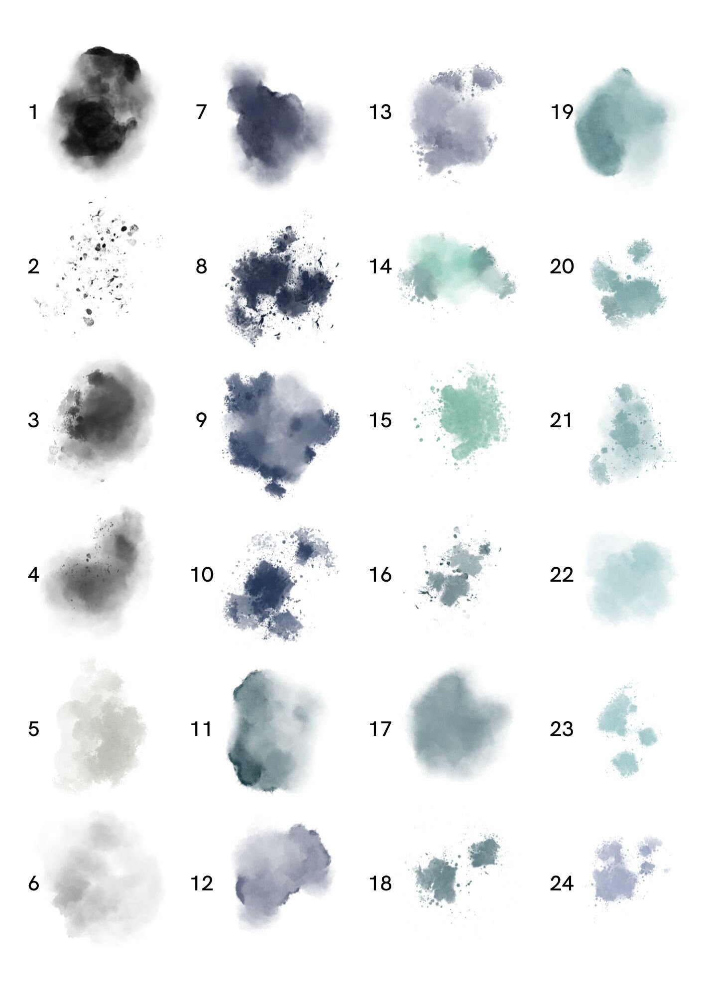 85 Watercolor Clipart, Watercolor Splatter Clip Art, Abstract ...