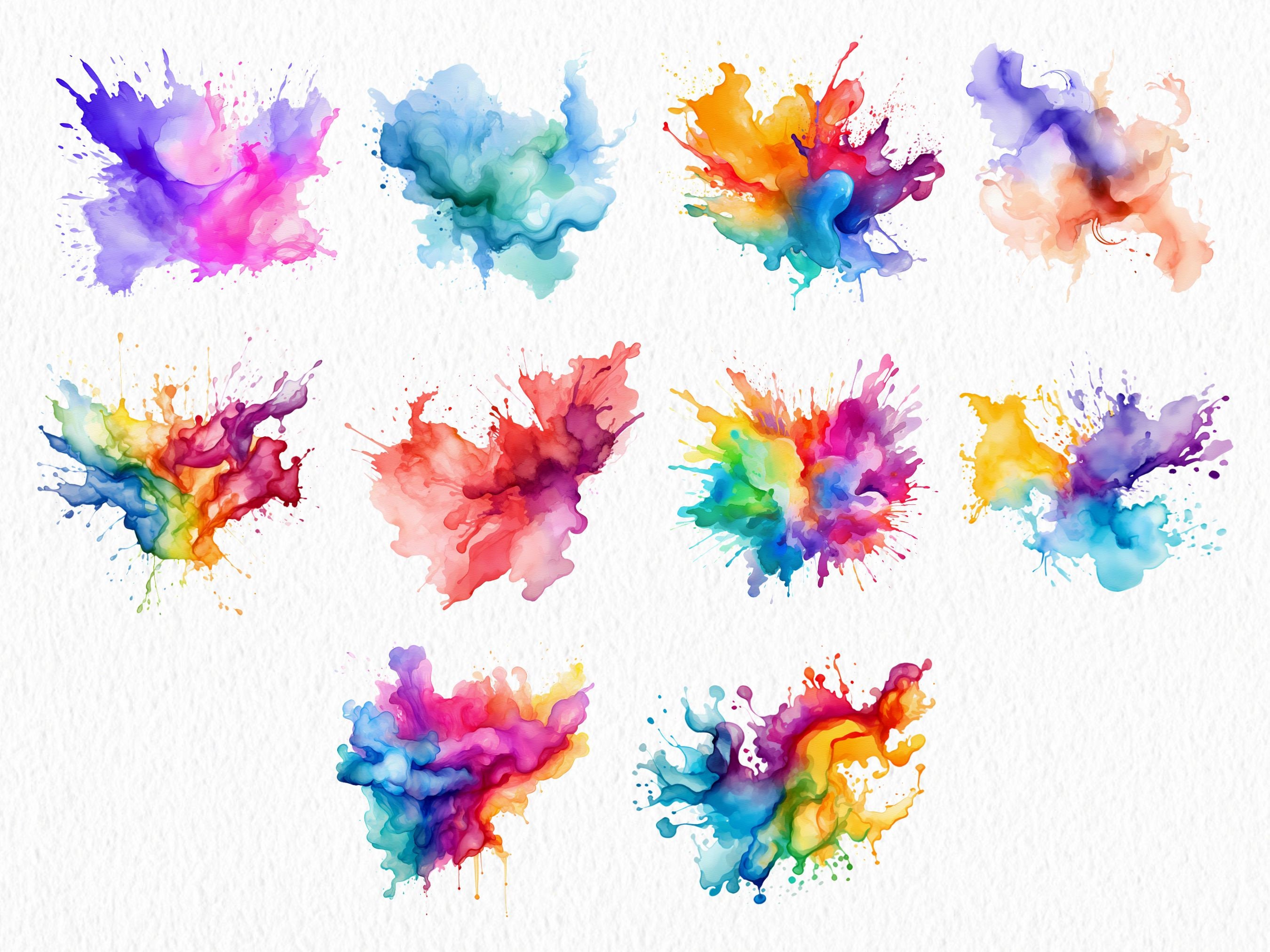 Watercolor Clipart, Watercolor Splatter Clip Art, Abstract Watercolor ...
