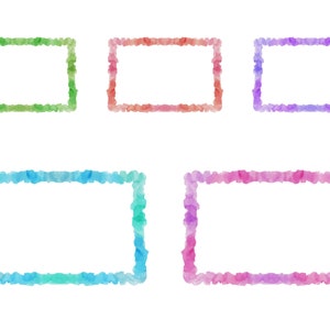 Watercolor Rainbow Border Clip Art, Frames, Printable Watercolour Clip ...