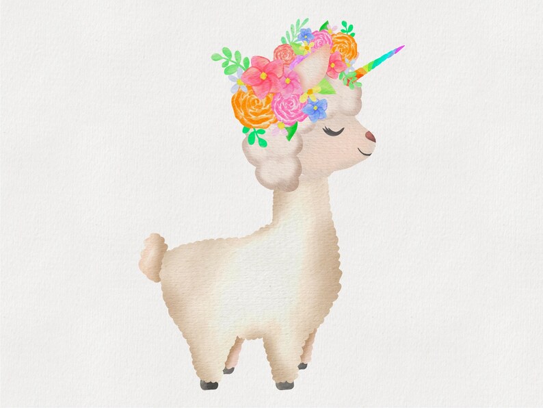 Rainbow Llama Clipart Bundle Watercolor Llama Png Alpacas - Etsy