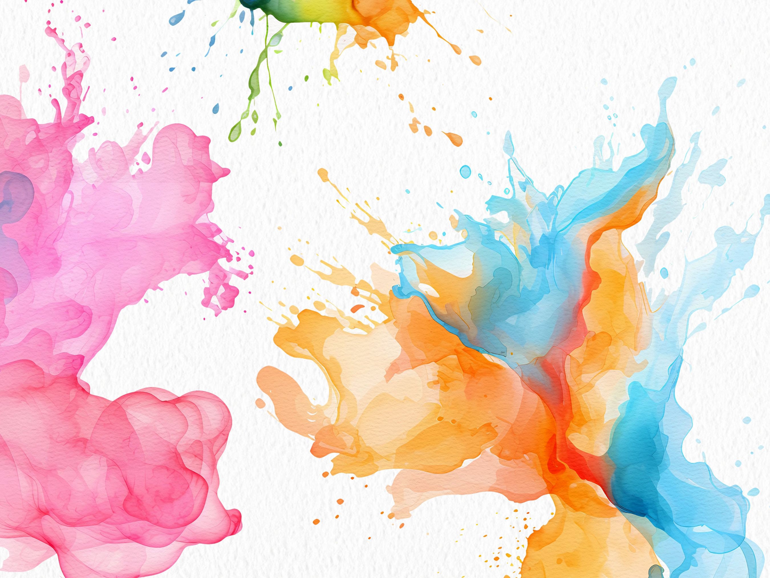 Watercolor Clipart, Watercolor Splatter Clip Art, Abstract Watercolor ...