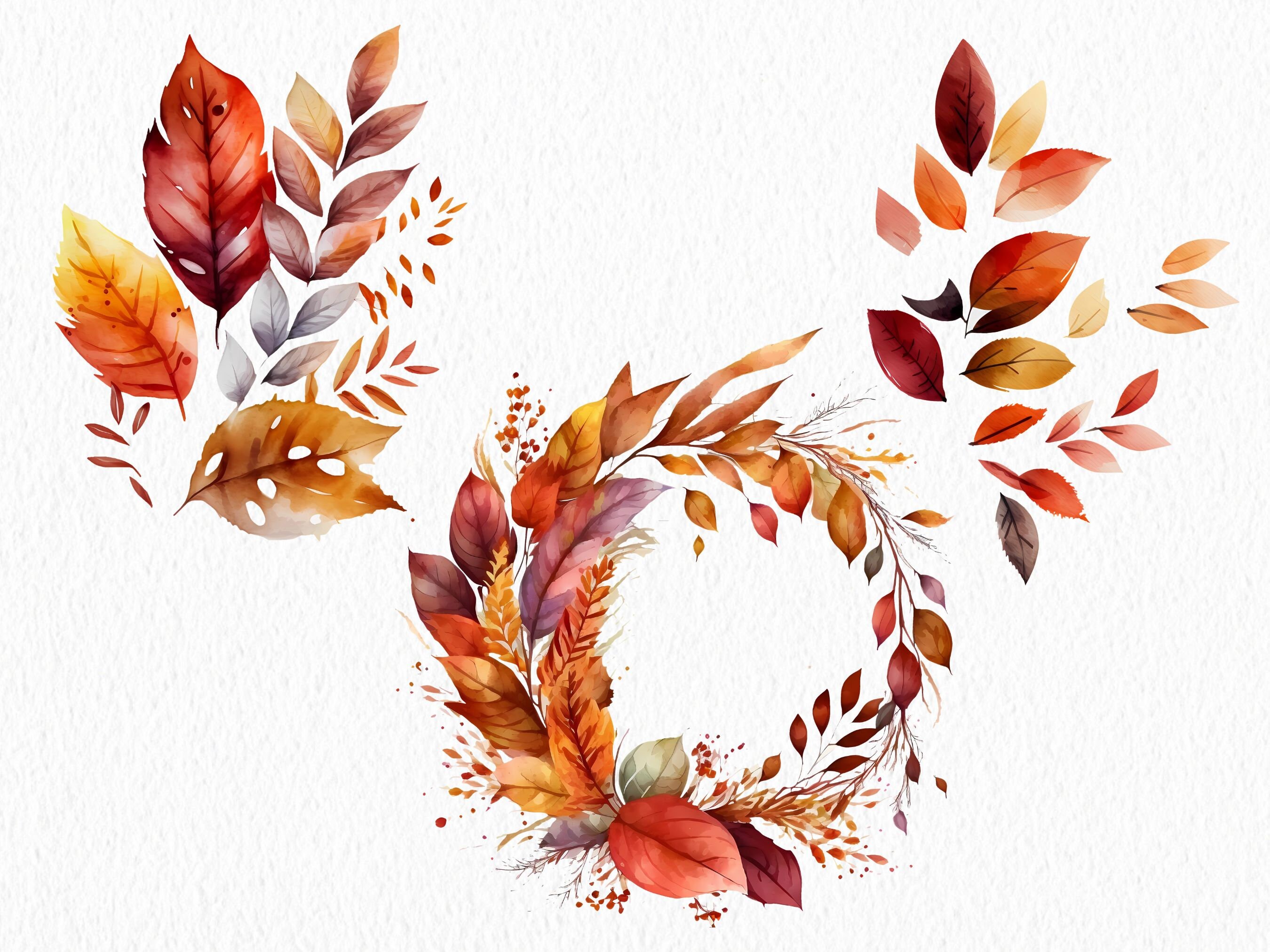 Thanksgiving Watercolor Clipart Fall Clipart Bundle Pumpkin - Etsy