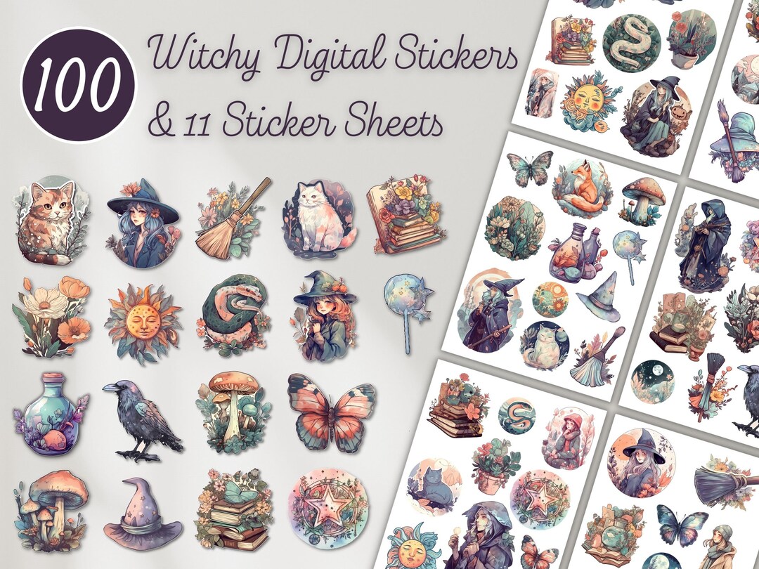 Witchy Digital Stickers for Goodnotes, Witchcraft Digital Planner ...