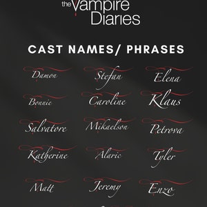 Vampire Diaries PNG Bundle 30 Cast Names and Phrases Vampire Diaries ...