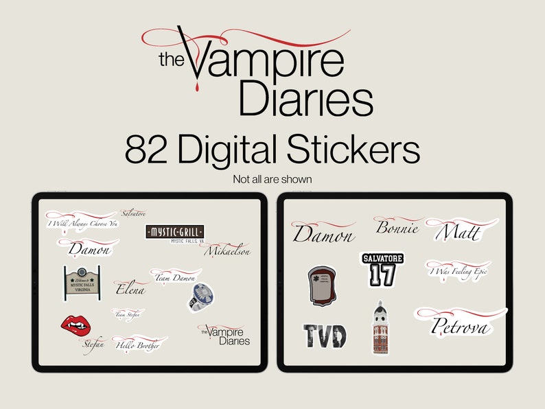 Vampire Diaries PNG Sticker Bundle 82 Instant Downloads TVD Merch ...