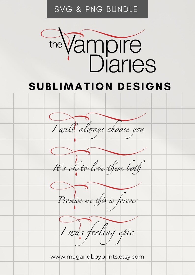 Vampire Diaries PNG Sublimation Designs Vampire Diaries Phrases Vampire ...