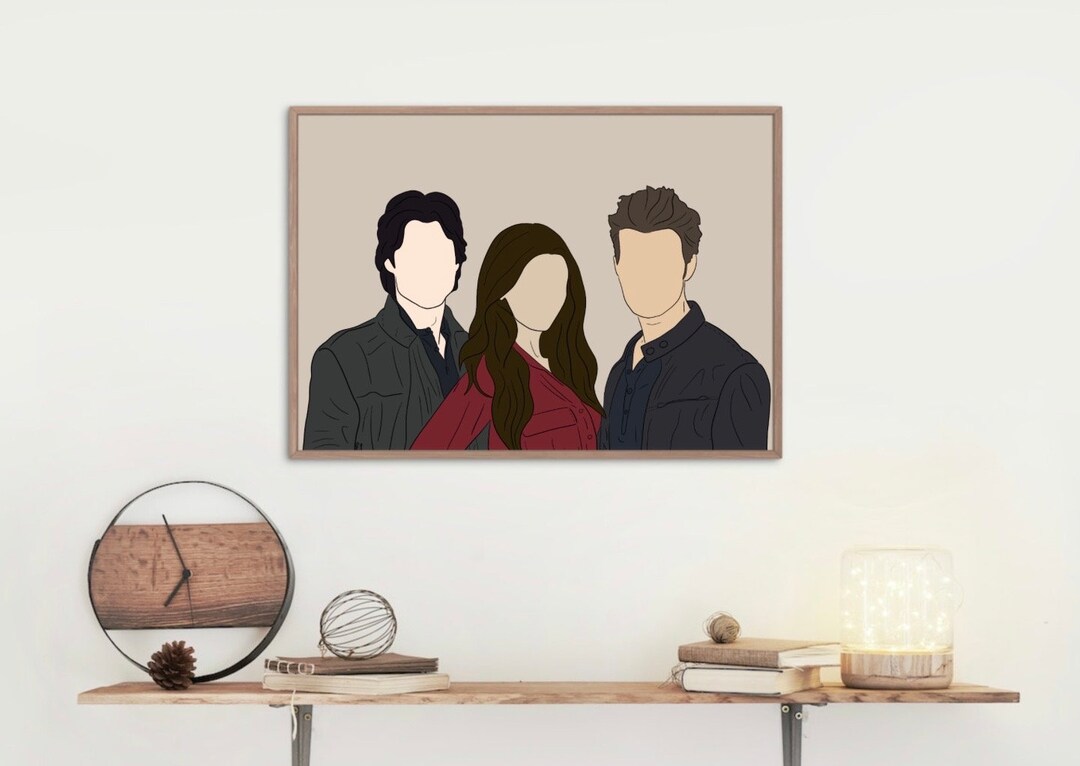Vampire Diaries PNG Faceless Wall Art 5 Instant Downloads Damon Stefan ...