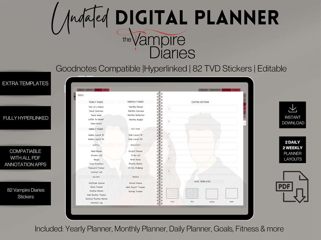 Vampire Diaries Digital Planner Goodnotes Planner Notability Planner ...