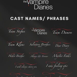 Vampire Diaries PNG Bundle 30 Cast Names and Phrases Vampire Diaries ...