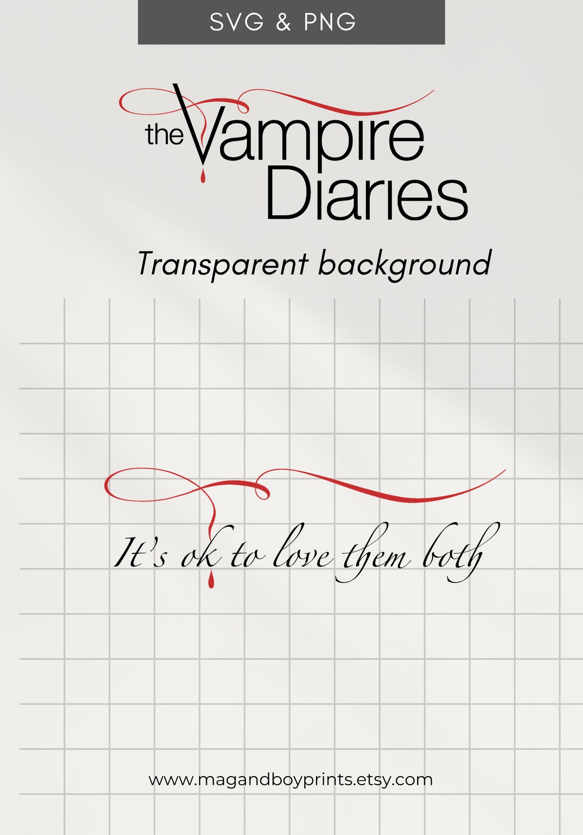 Its Ok to Love Them Both PNG Vampire Diaries Design Vampire Diaries PNG ...