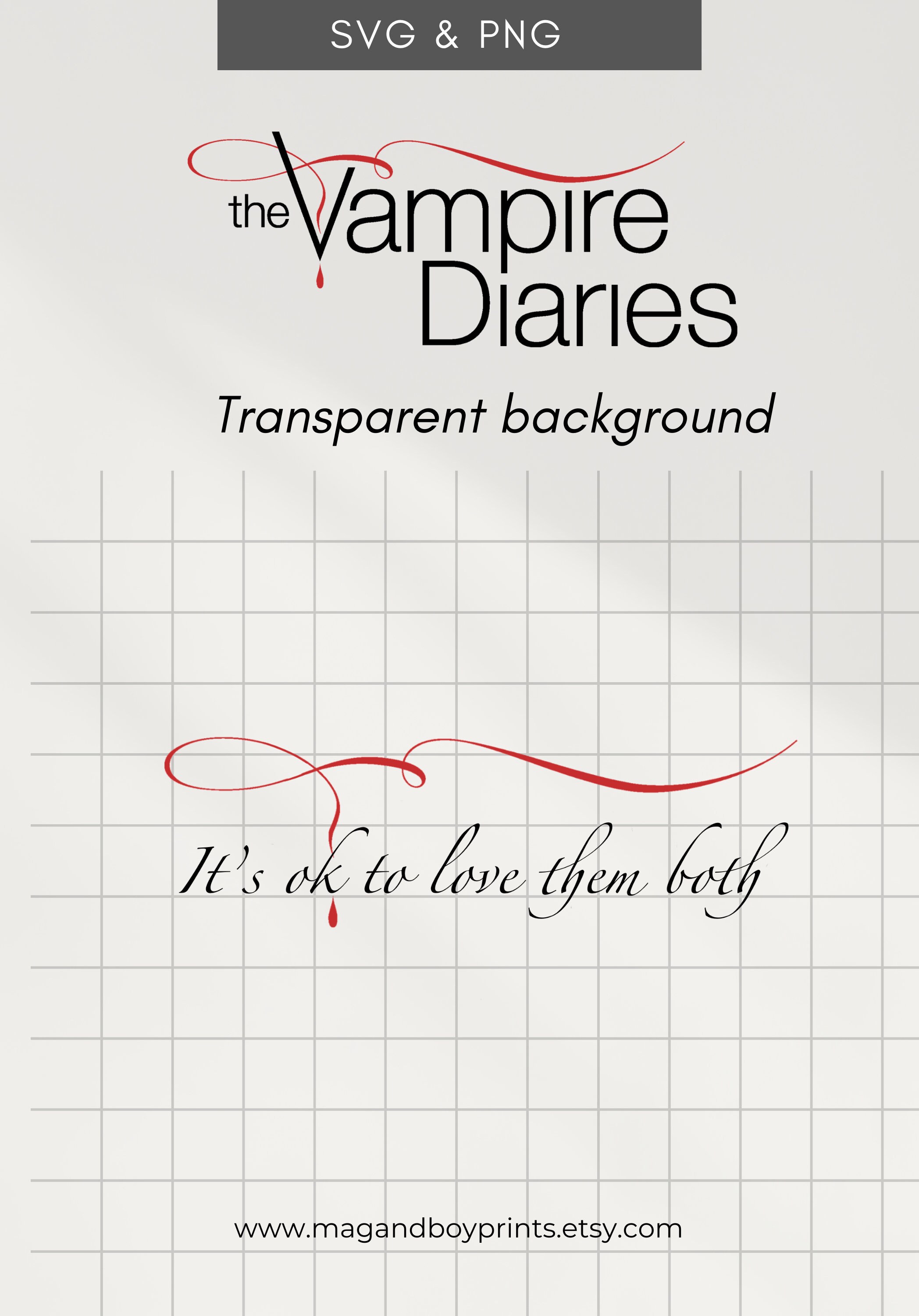 Its Ok to Love Them Both PNG Vampire Diaries Design Vampire Diaries PNG ...
