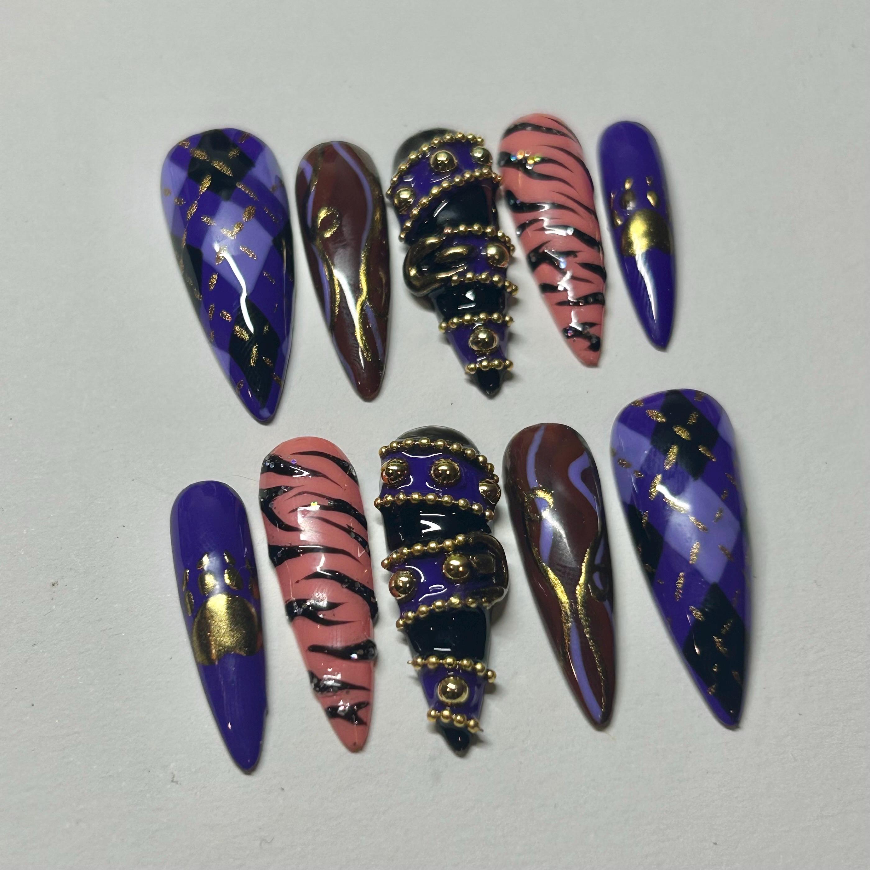 Clawdeen Press on Nail Set Monster High Halloween Ghoul Werewolf Claw ...