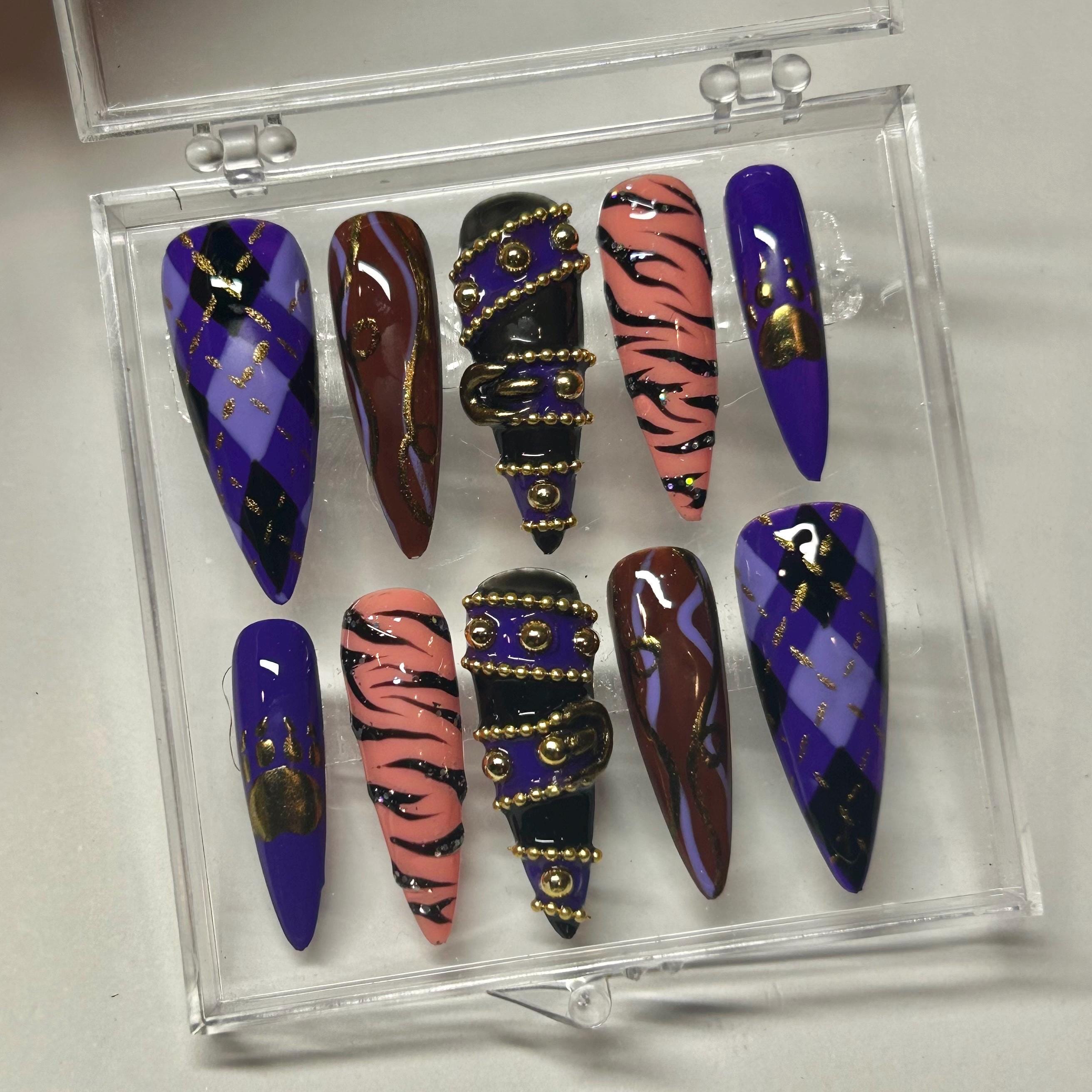 Clawdeen Press on Nail Set Monster High Halloween Ghoul Werewolf Claw ...