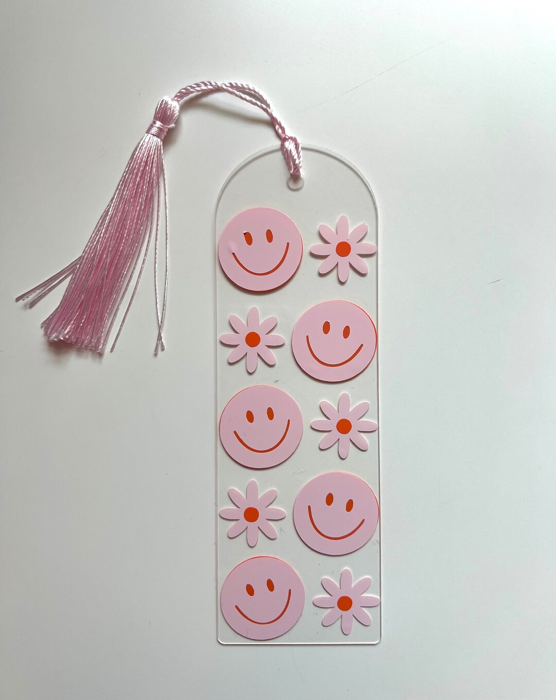 Floral Acrylic Bookmark, Smiley Flower Bookmark, Gift for Book Lover ...