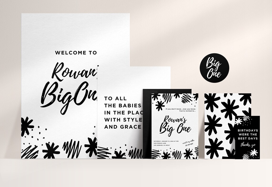 Notorious Kids Birthday Party Invite and Sign Set Template Download - Etsy